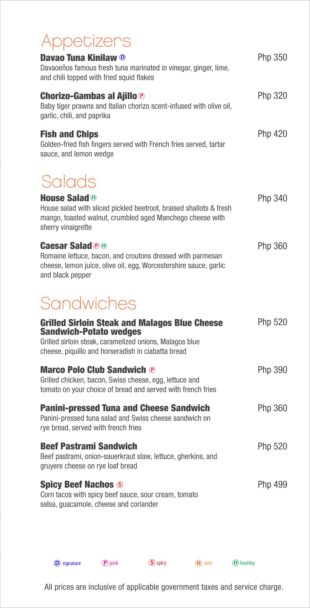 Menu of Marco Polo Davao Lobby Lounge - Davao Food Trips